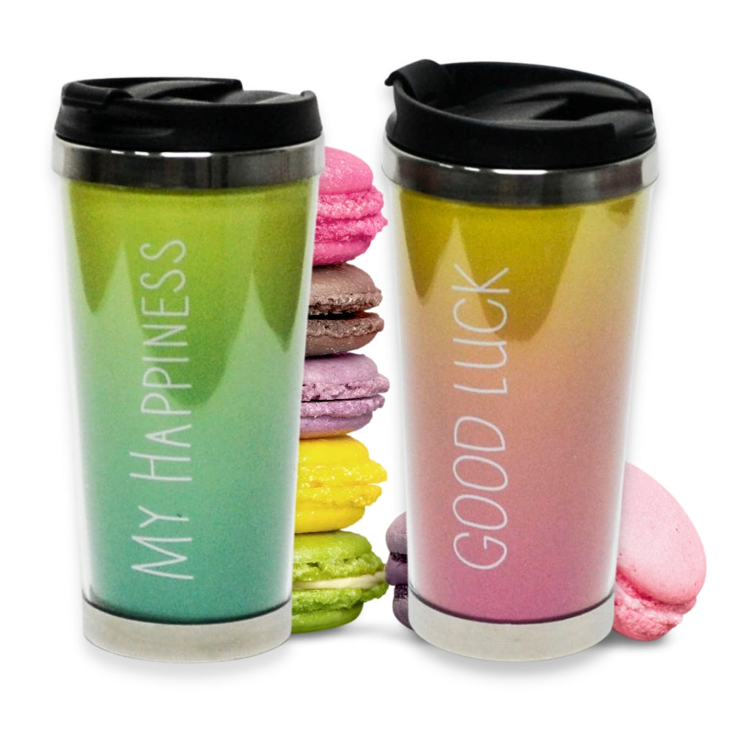 Pahar Colorat Termos TO-GO Cu Capac Inox/Plastic